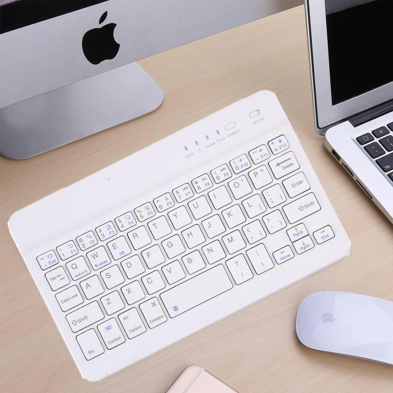 White color Rechargeable Bluetooth wireless keyboard – Grippie Chennai